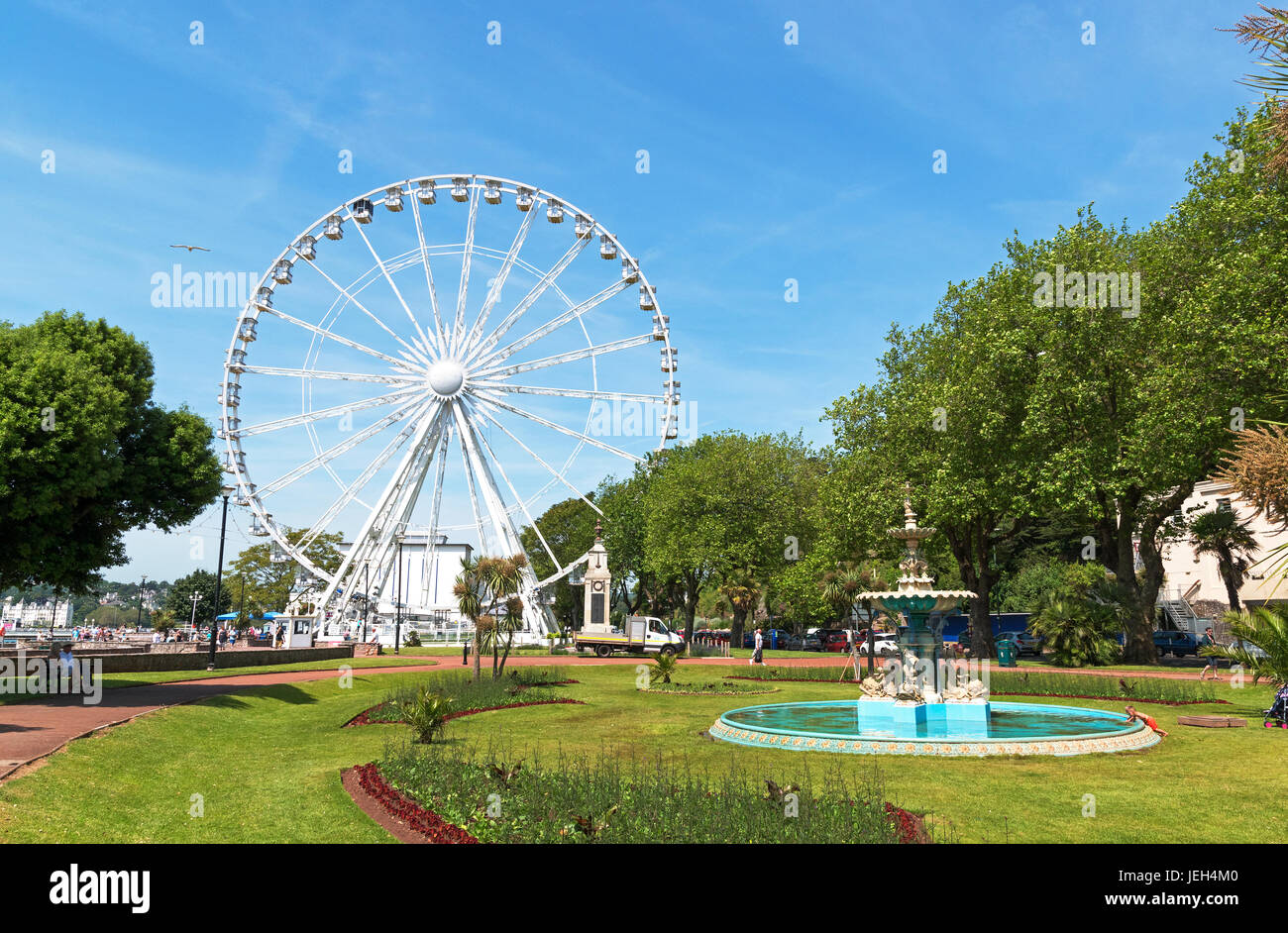 the big wheel in pavillion gardens, torquay, devon, england, britain ...