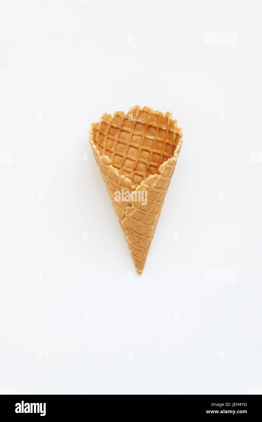One waffle cone, top view, isolated on white background Stock Photo - Alamy