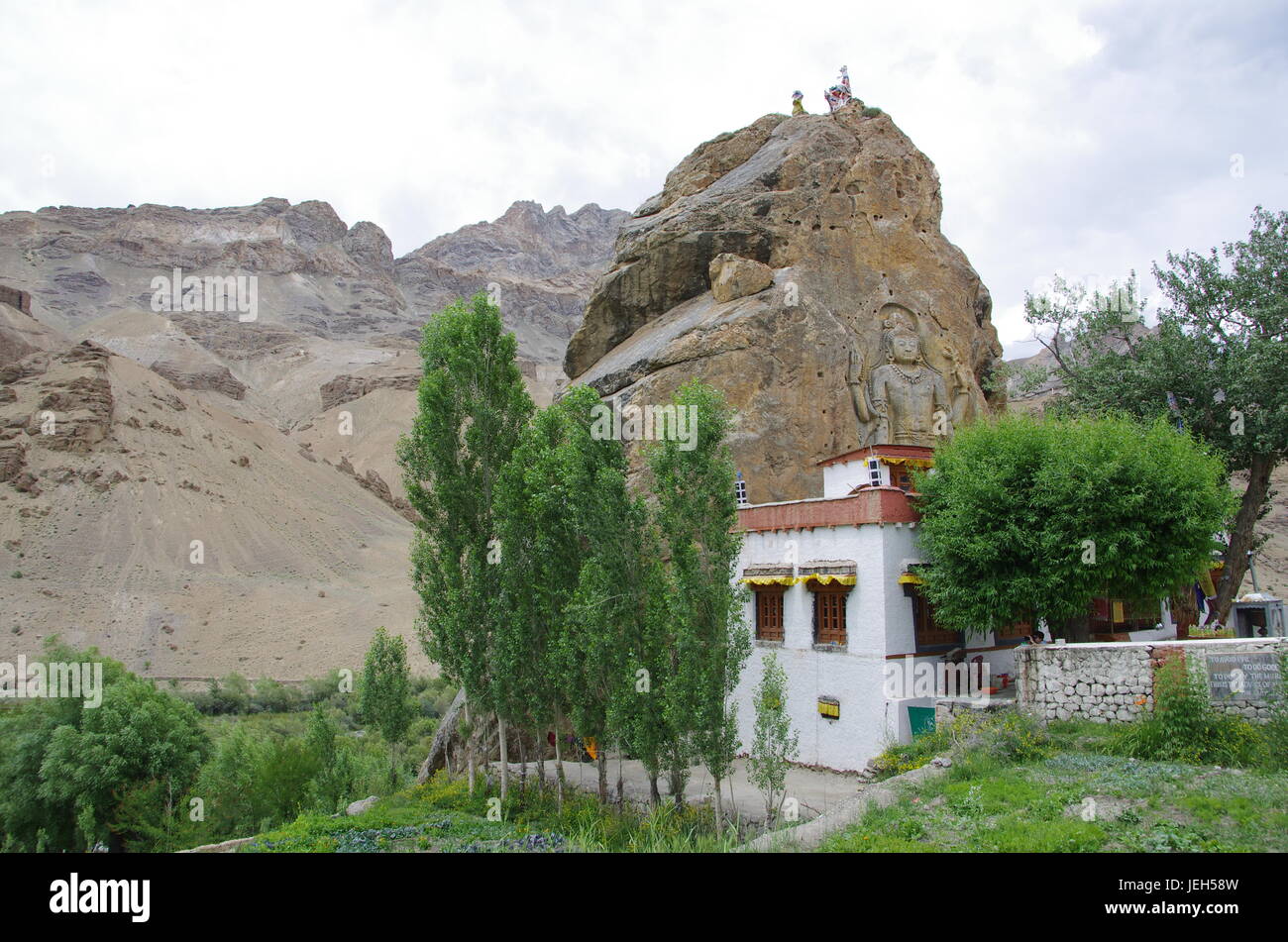 Mulbekh monastery in Ladakh, India Stock Photo - Alamy