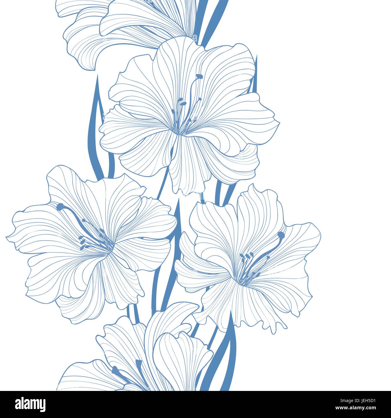 Floral seamless pattern. Flower background. Border with flowers ...