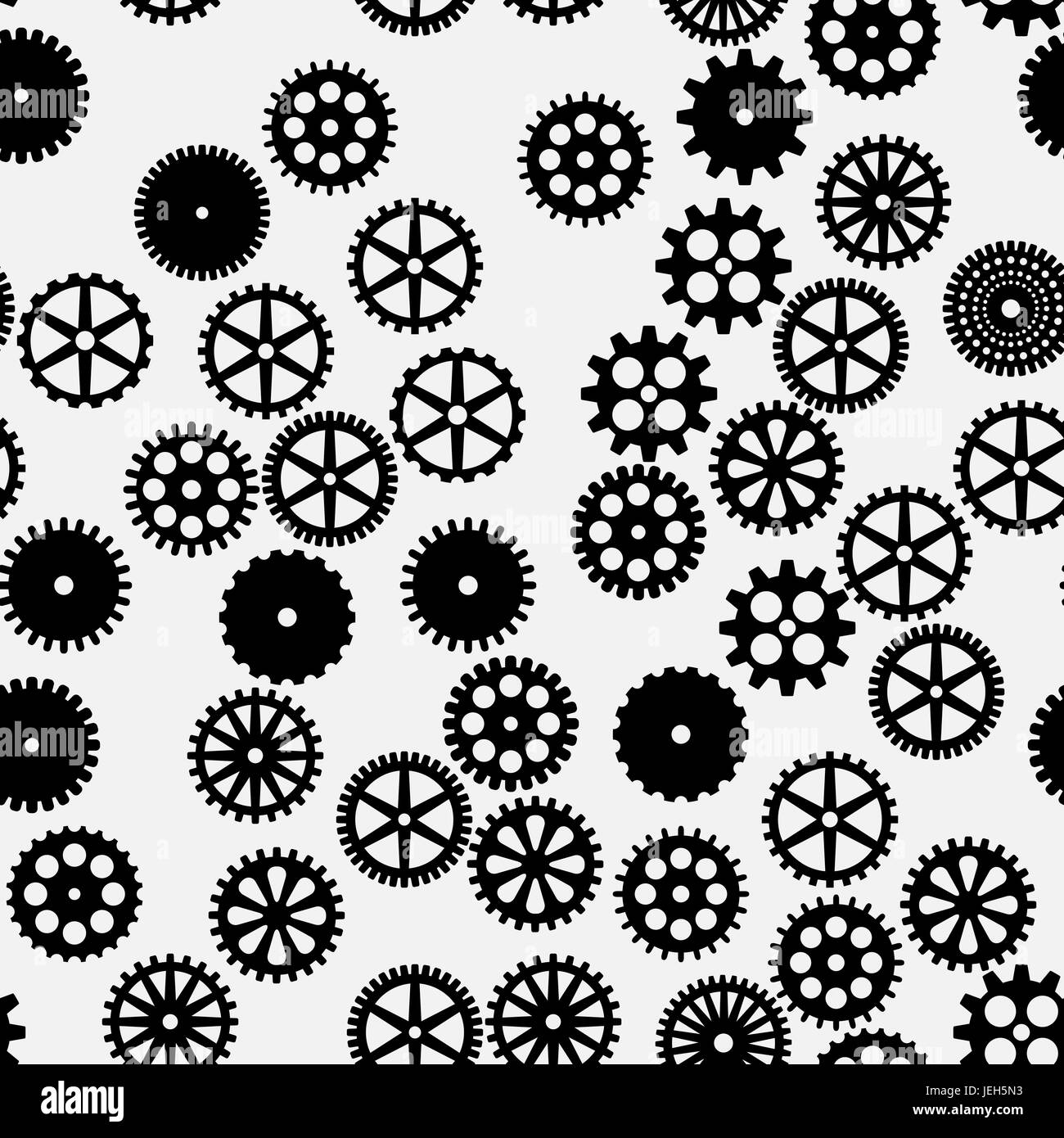 abstract vector black flat gears seamless pattern Stock Vector Image ...