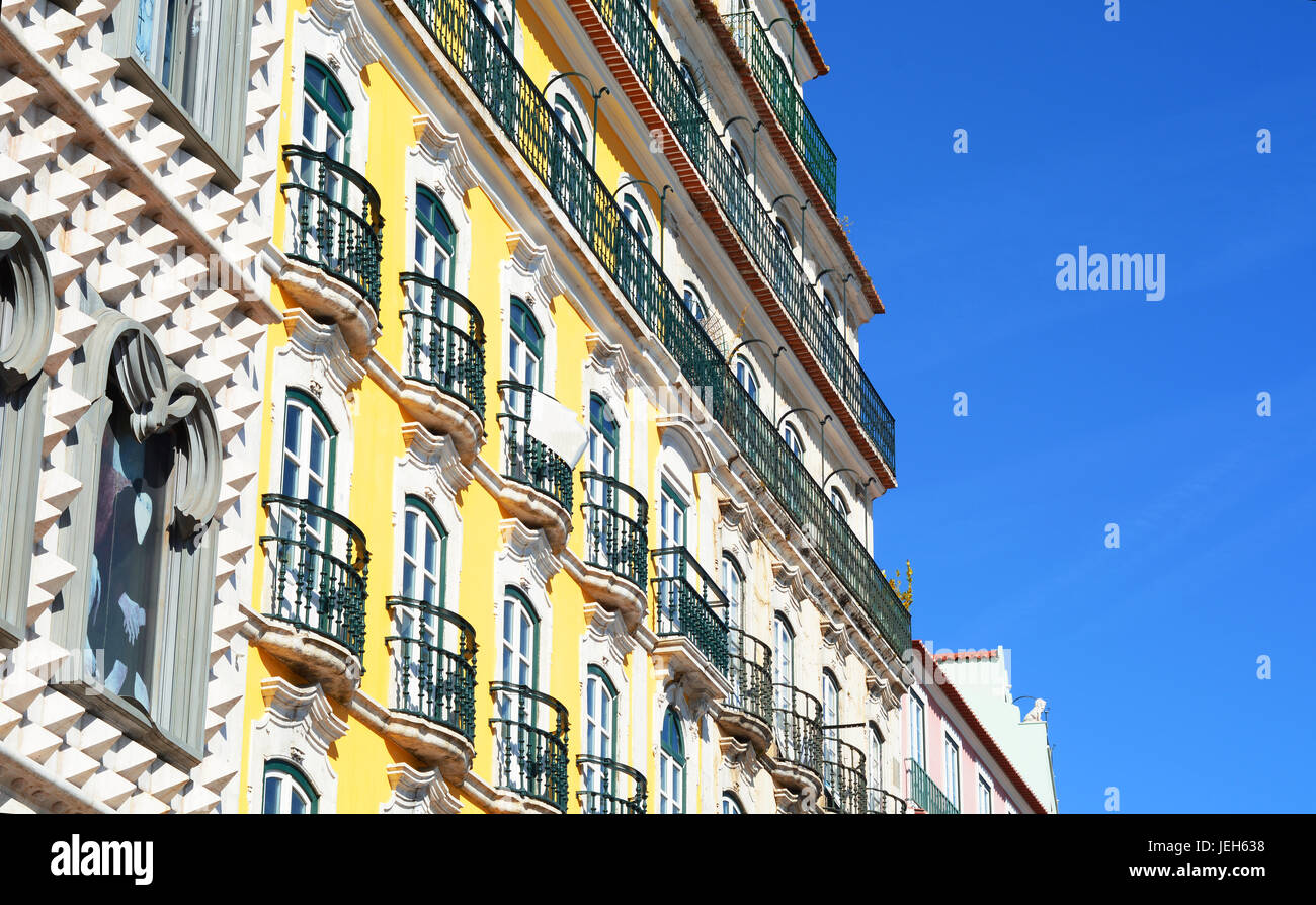 Facade of beautiful building and sky with clouds Stock Photo - Alamy