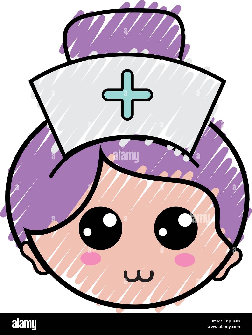 professional nurse face with hat in the head Stock Vector Image & Art ...