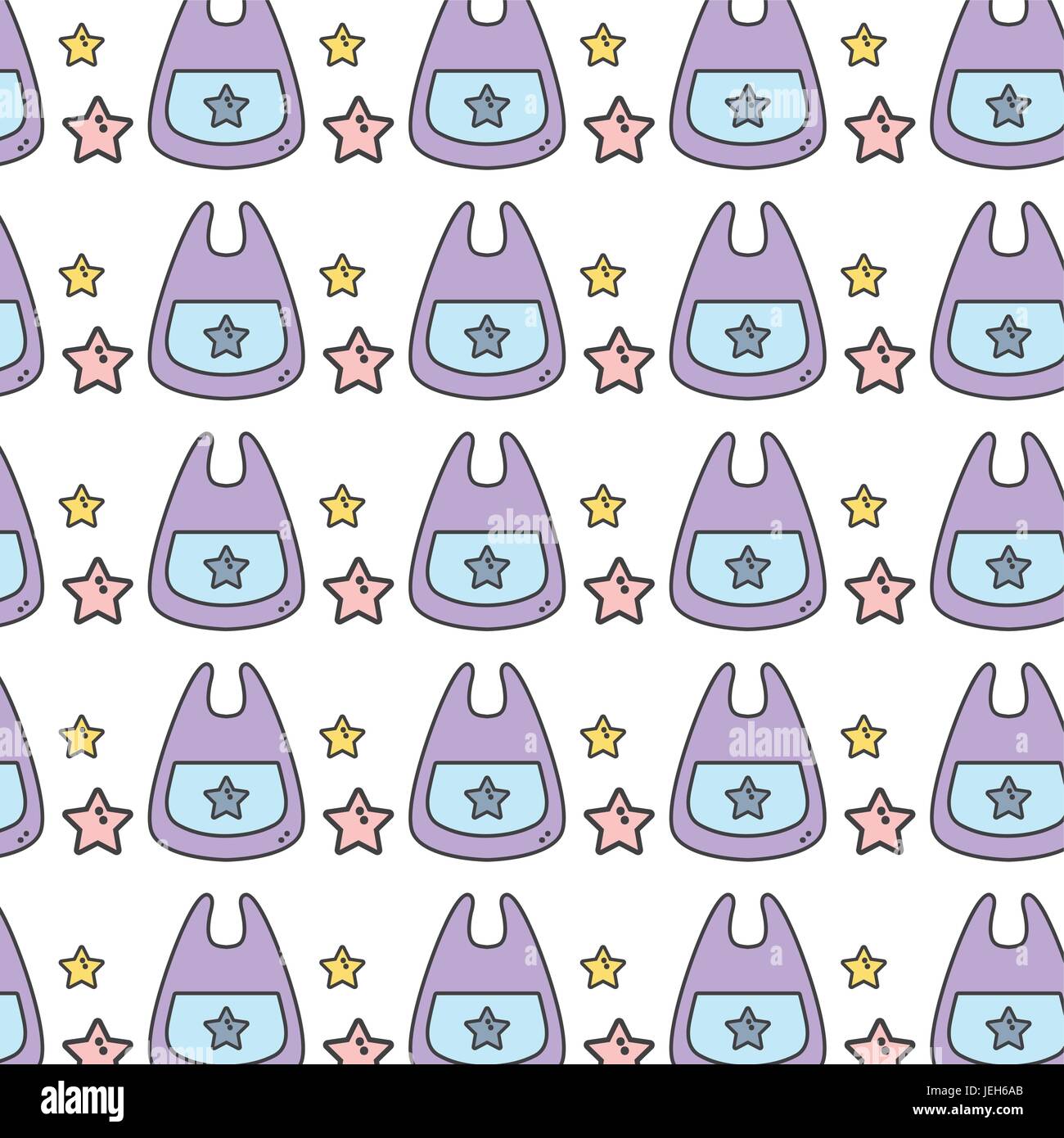 bib baby tool that used to eat with stars background Stock Vector Image ...