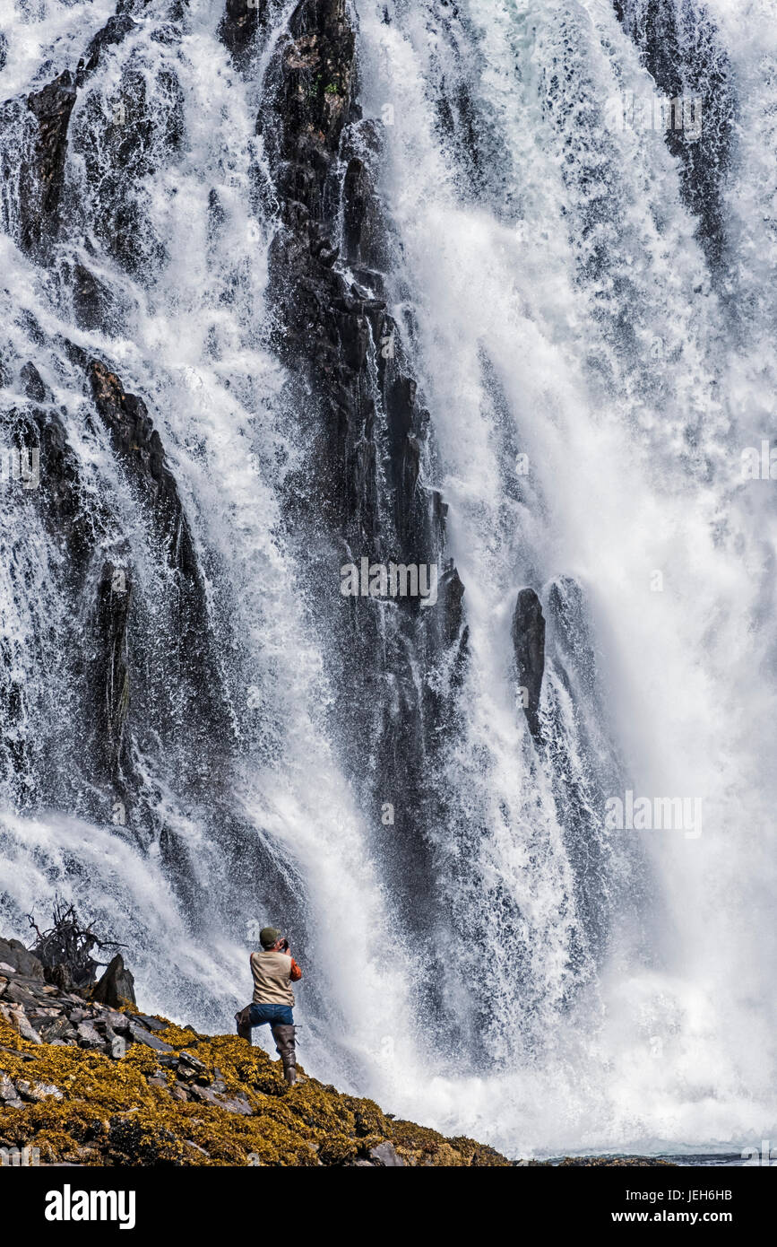 Cascade Falls in Cascade Bay, the northwest corner of Eaglek Bay ...