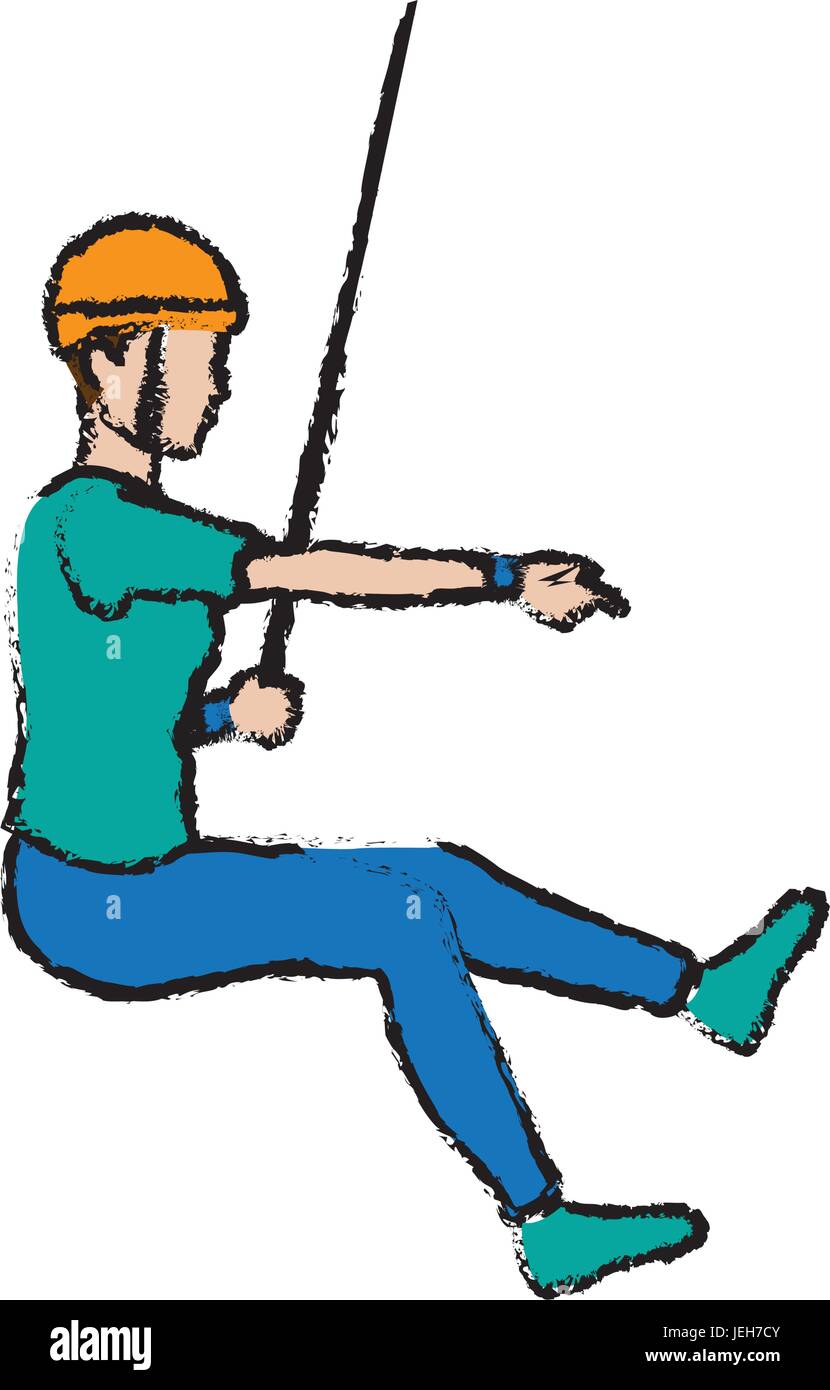 Mountain climbing rope moving on Stock Vector Images - Alamy