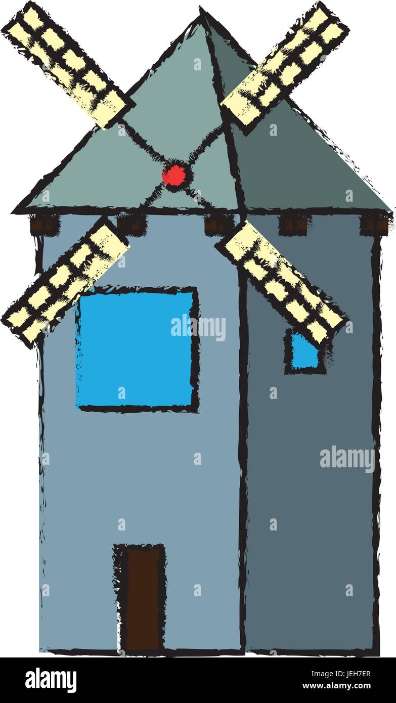 traditional old windmill building farm Stock Vector Image & Art - Alamy
