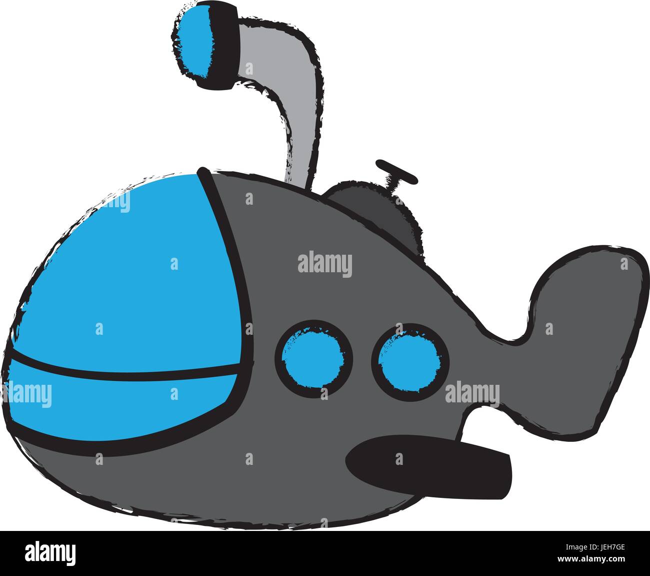 submarine with periscope propeller nautical ship Stock Vector Image ...