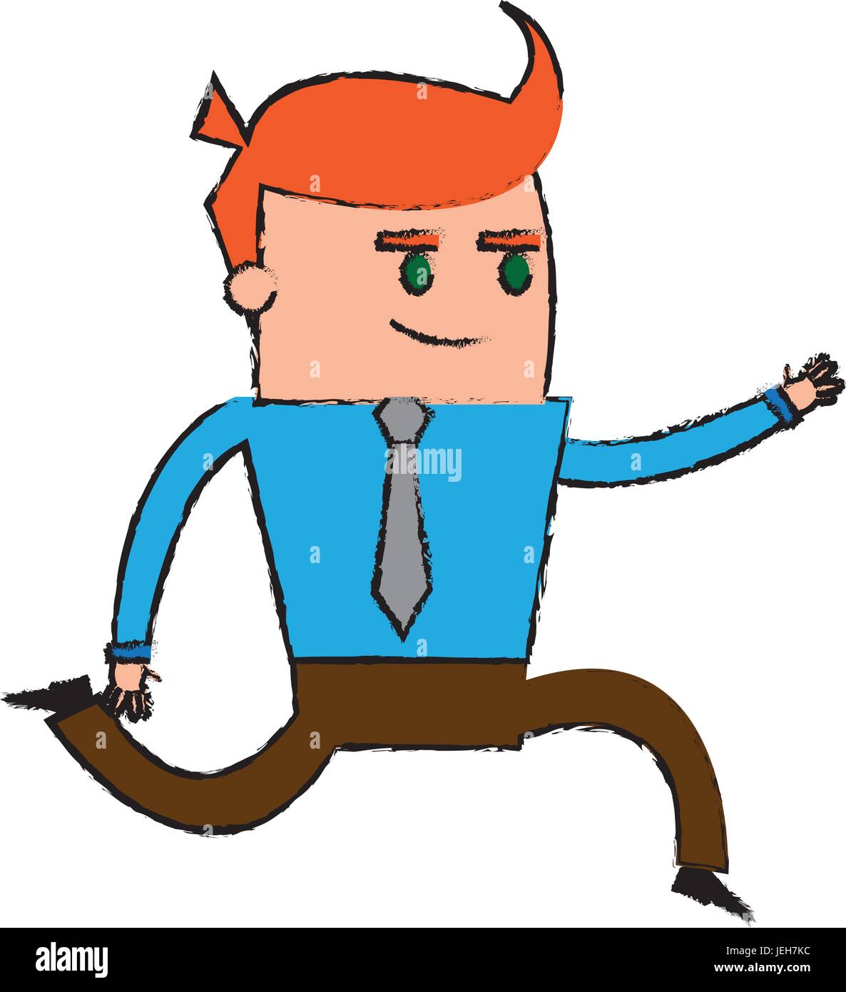 running man businessman cartoon excited happy successful leader Stock ...