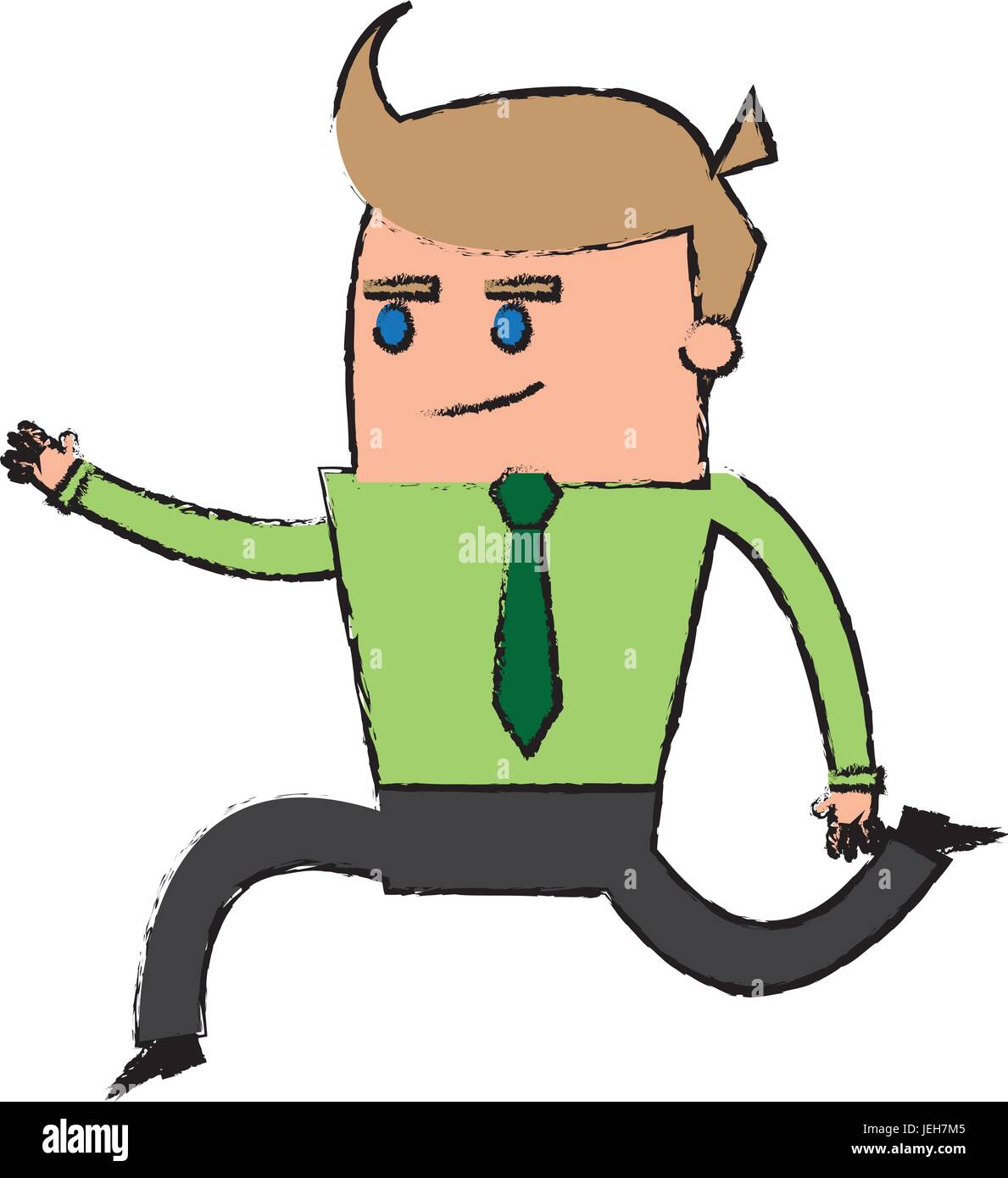 running man businessman cartoon excited happy successful leader Stock ...