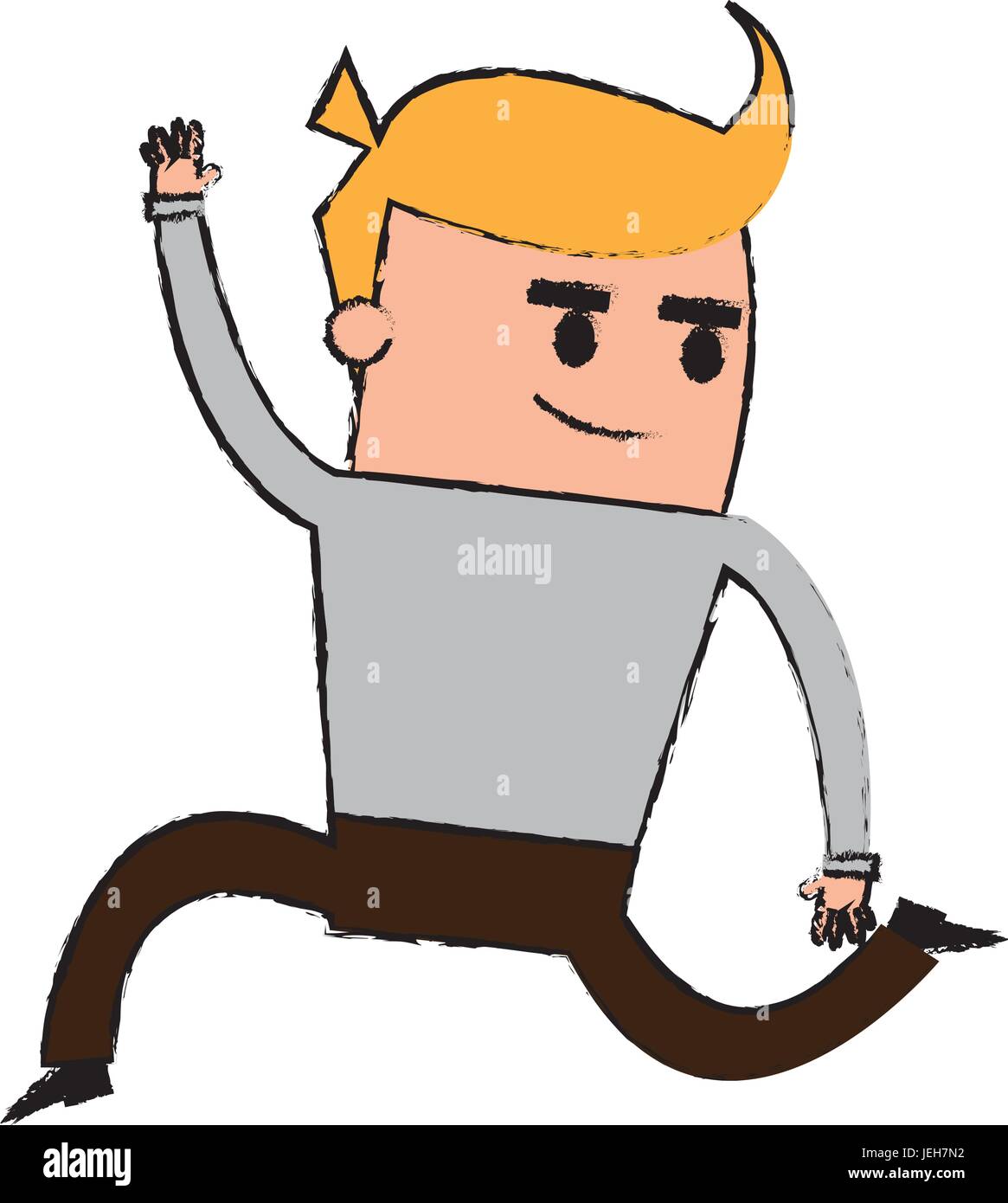 running man businessman cartoon excited happy successful leader Stock ...