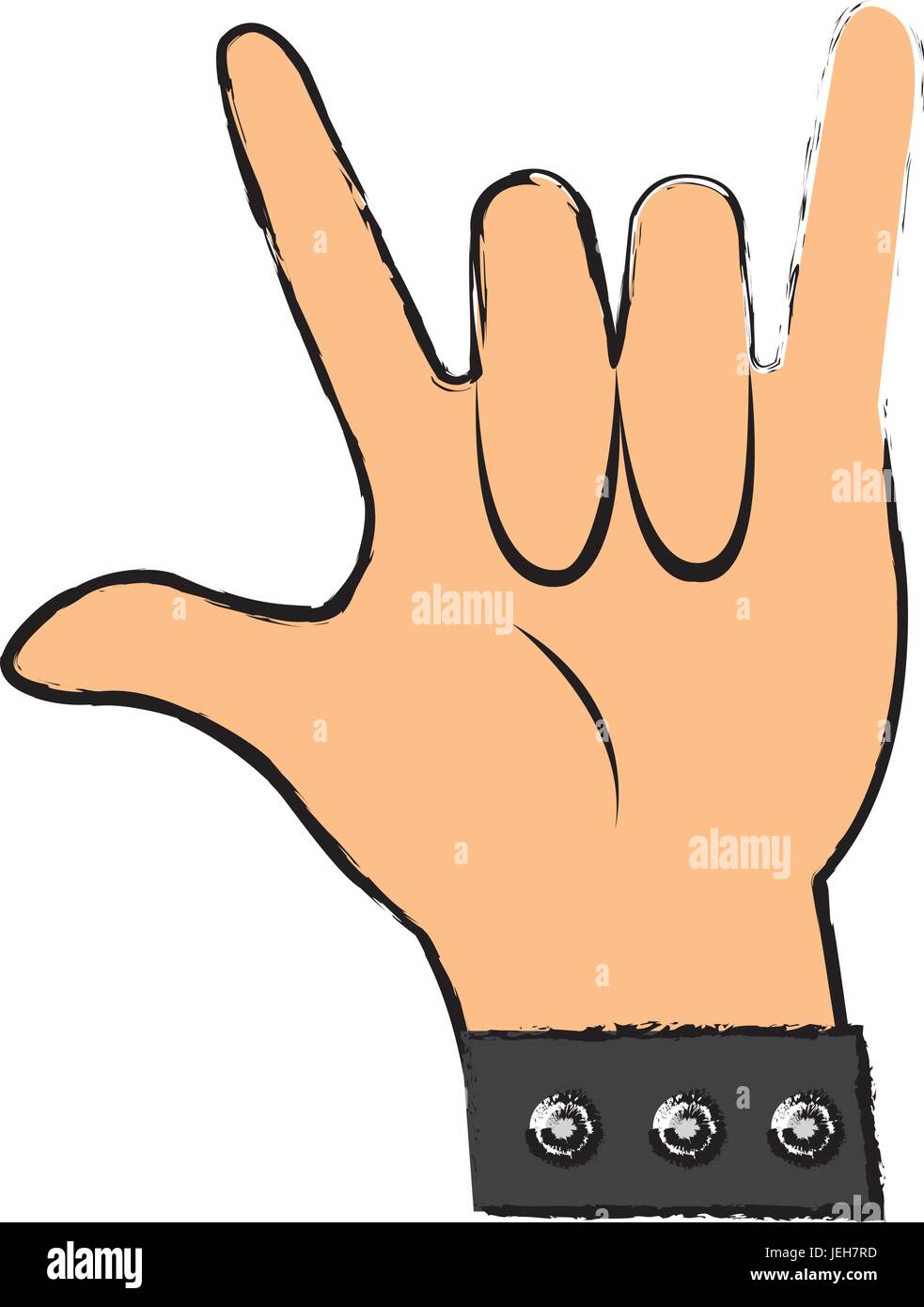 hand in rock n roll sign gesture Stock Vector Image & Art - Alamy