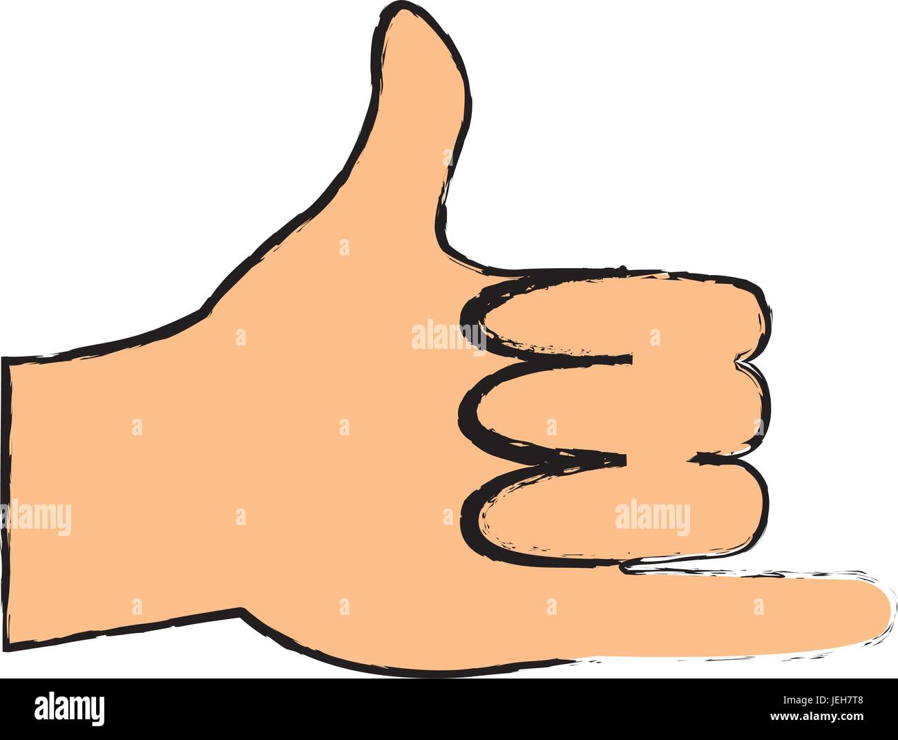 cartoon hand man shaka gesture icon Stock Vector Image & Art - Alamy