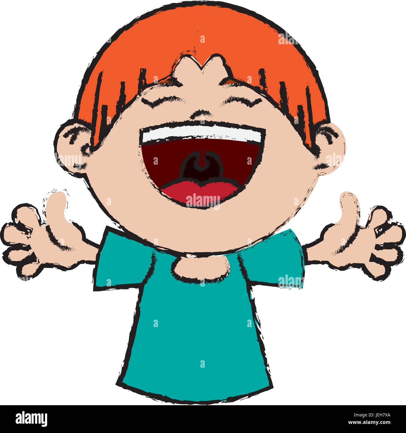 cartoon laugh girl child celebration happy Stock Vector Image & Art - Alamy