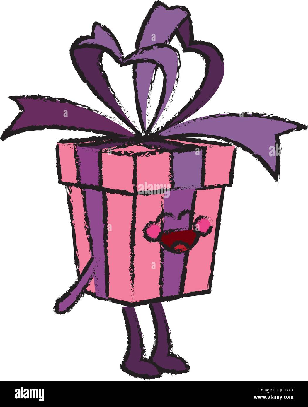 Kawaii gift box bow Stock Vector Images - Alamy