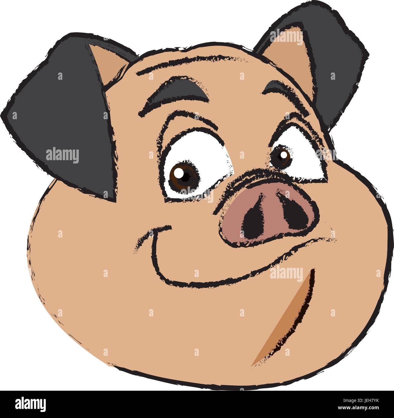 cute pig face funny piggy smiling Stock Vector Image & Art - Alamy