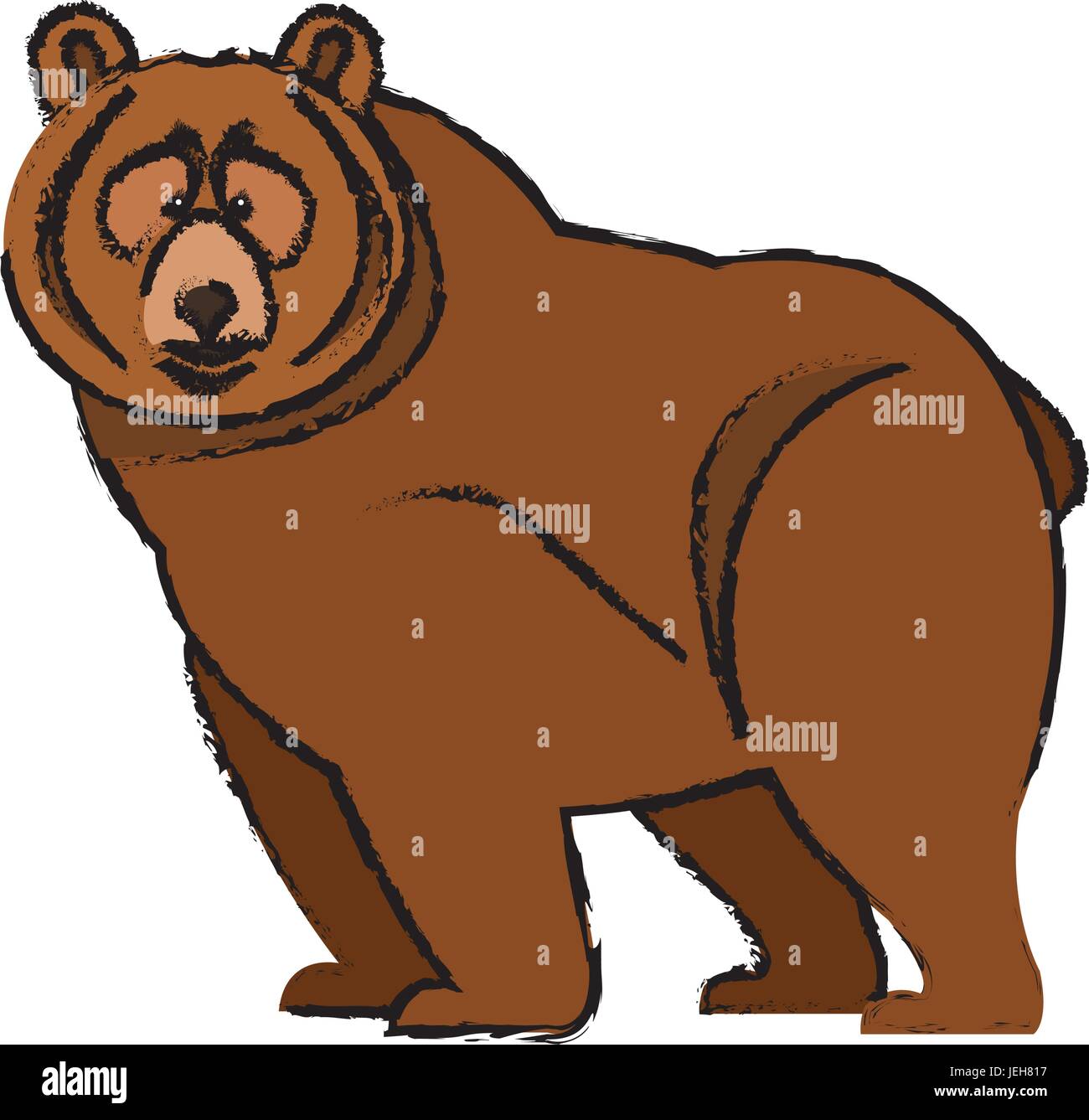 cartoon bear character wildlife animal carnivore Stock Vector Image ...