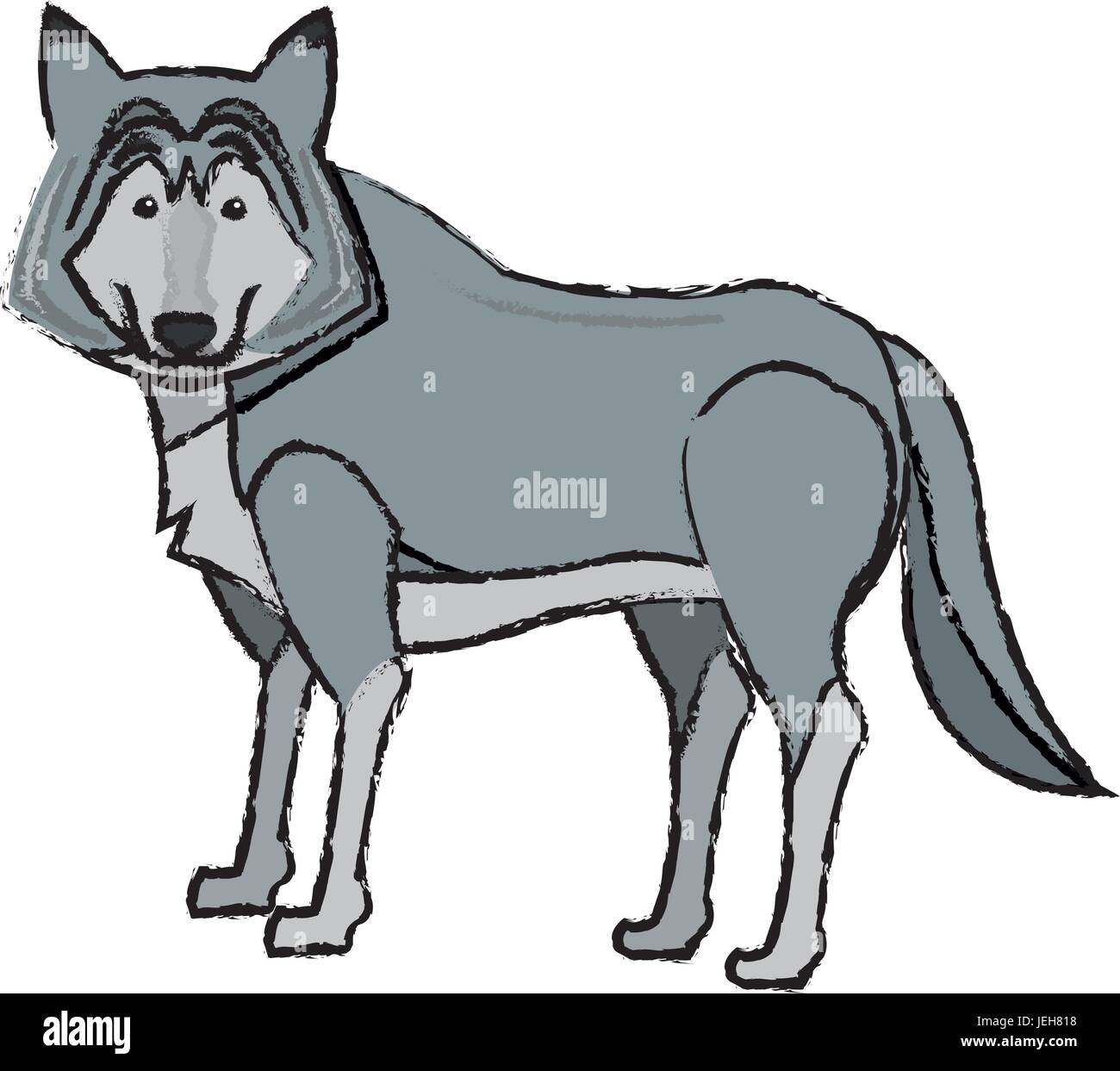 portrait of wolf husky animal wildlife image Stock Vector Image & Art ...