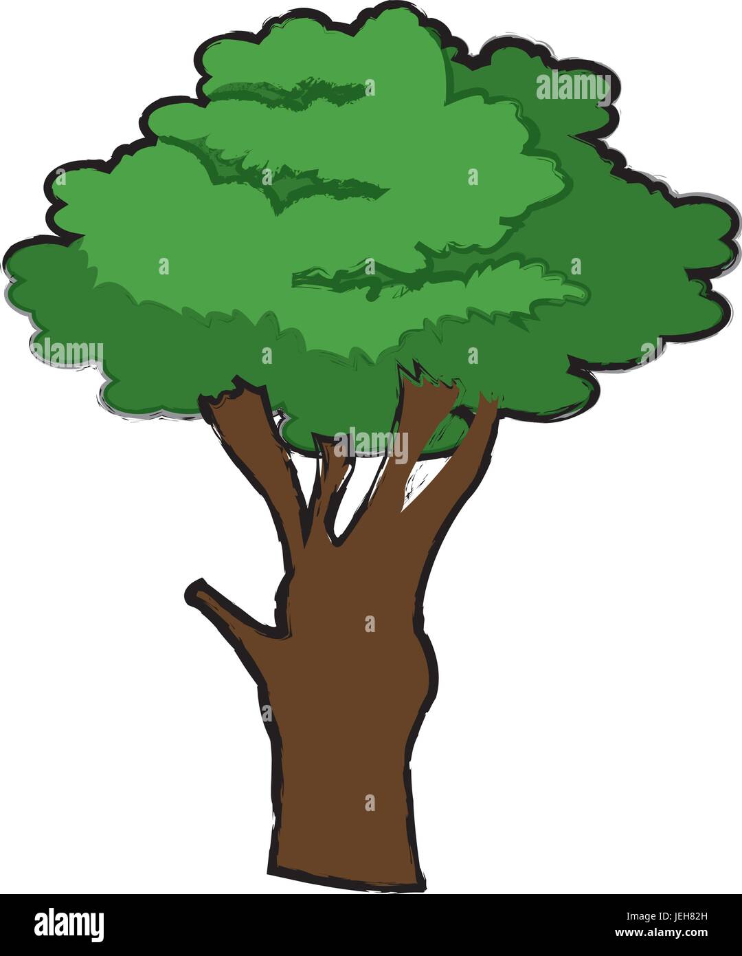 cartoon tree plant natural botanical ecology Stock Vector Image & Art ...