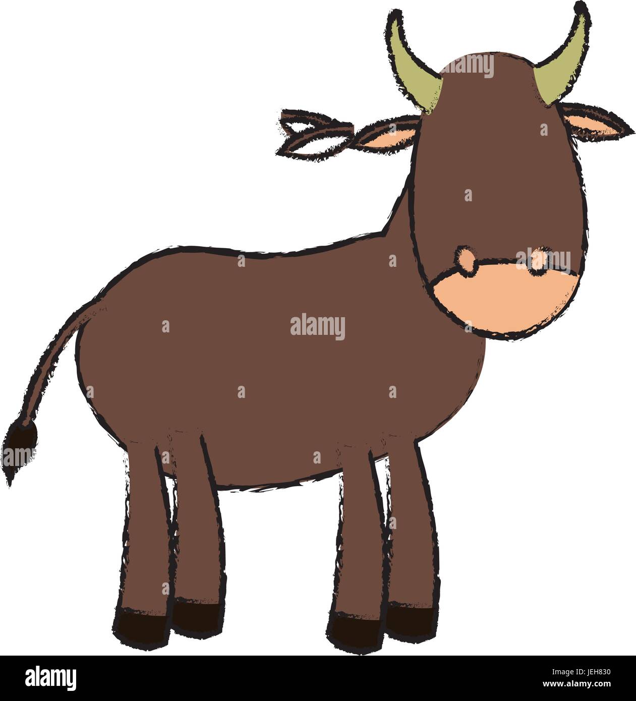 ox cute cartoon manger animal image Stock Vector Image & Art - Alamy