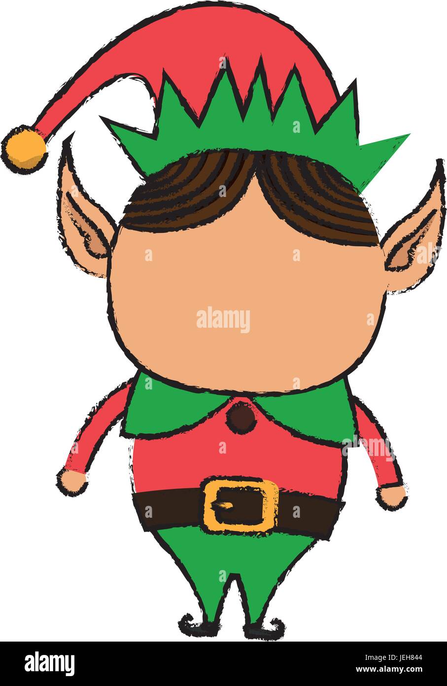 happy merry christmas elf character Stock Vector Image & Art - Alamy