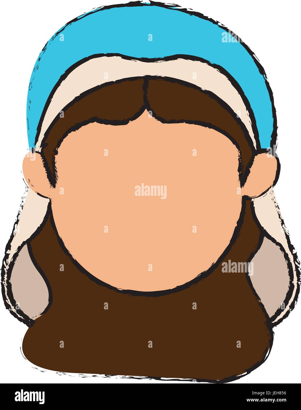 cute faceless virgin mary manger cartoon Stock Vector Image & Art - Alamy