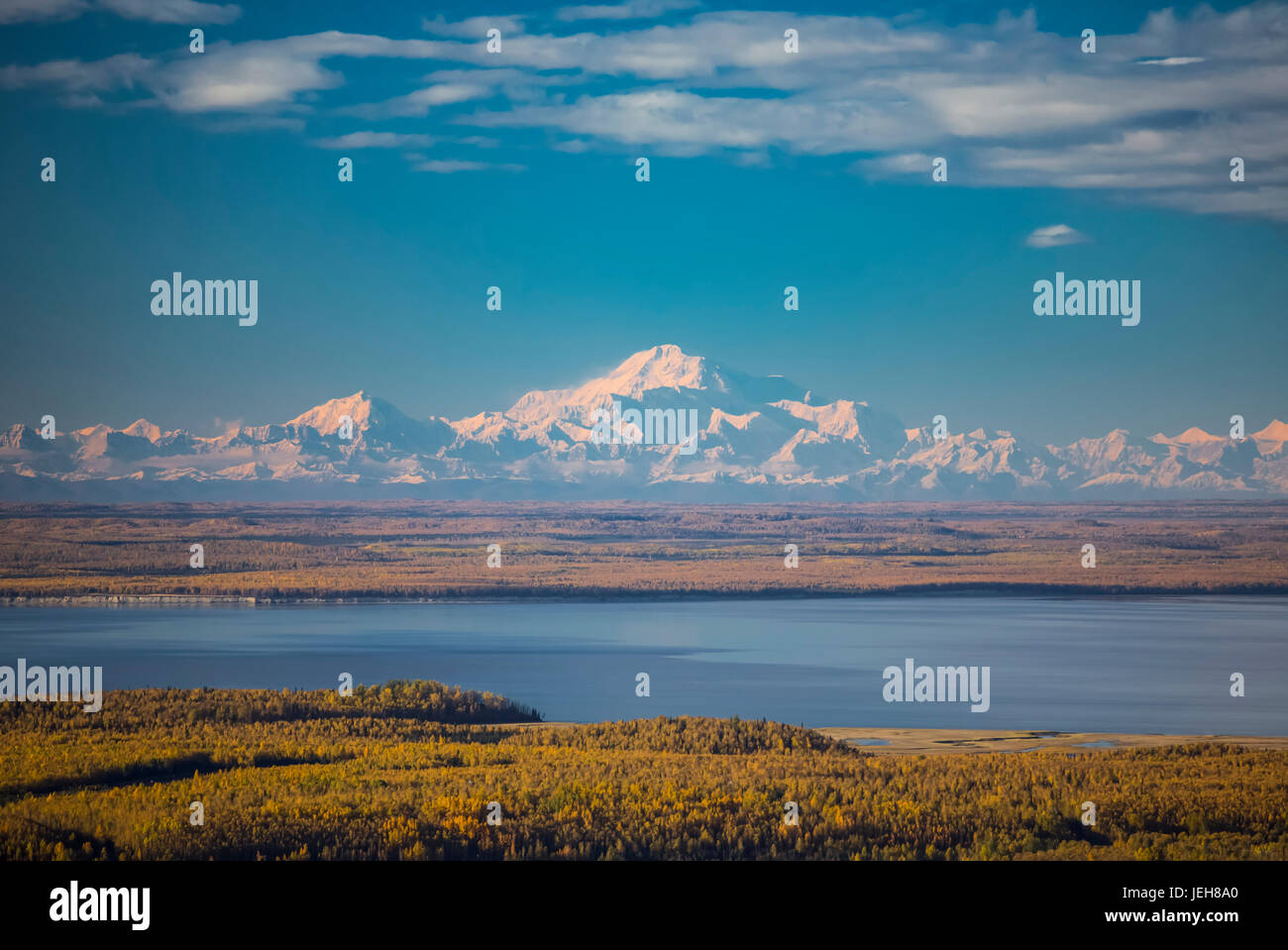 View Of Snow Covering Mount Denali And Foraker, As Seen From Joint Base ...