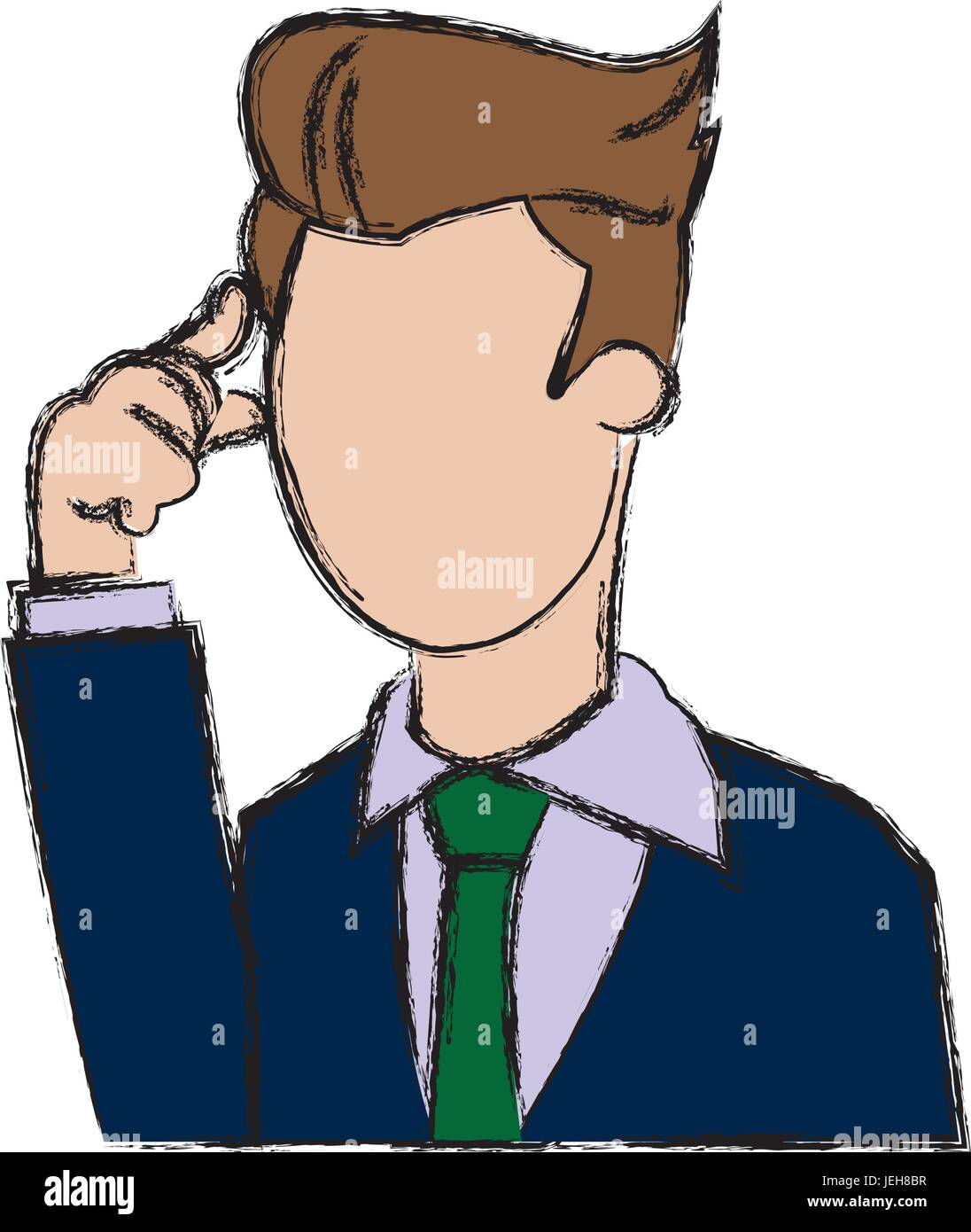 Business Person Thinking Cartoon