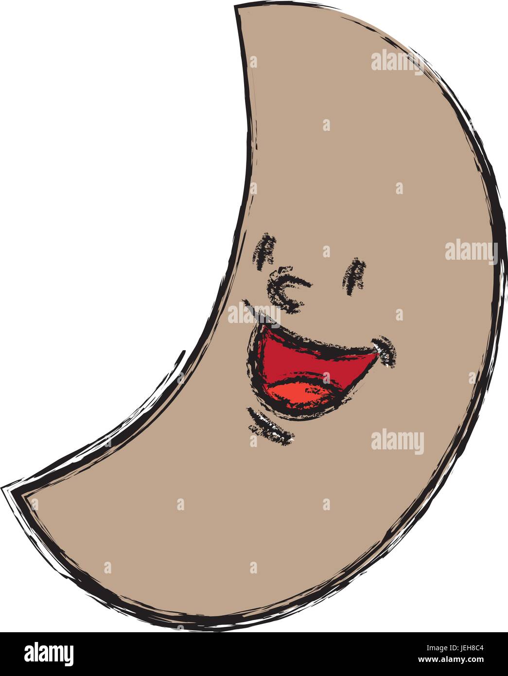 smiling moon cartoon mascot character Stock Vector Image & Art - Alamy