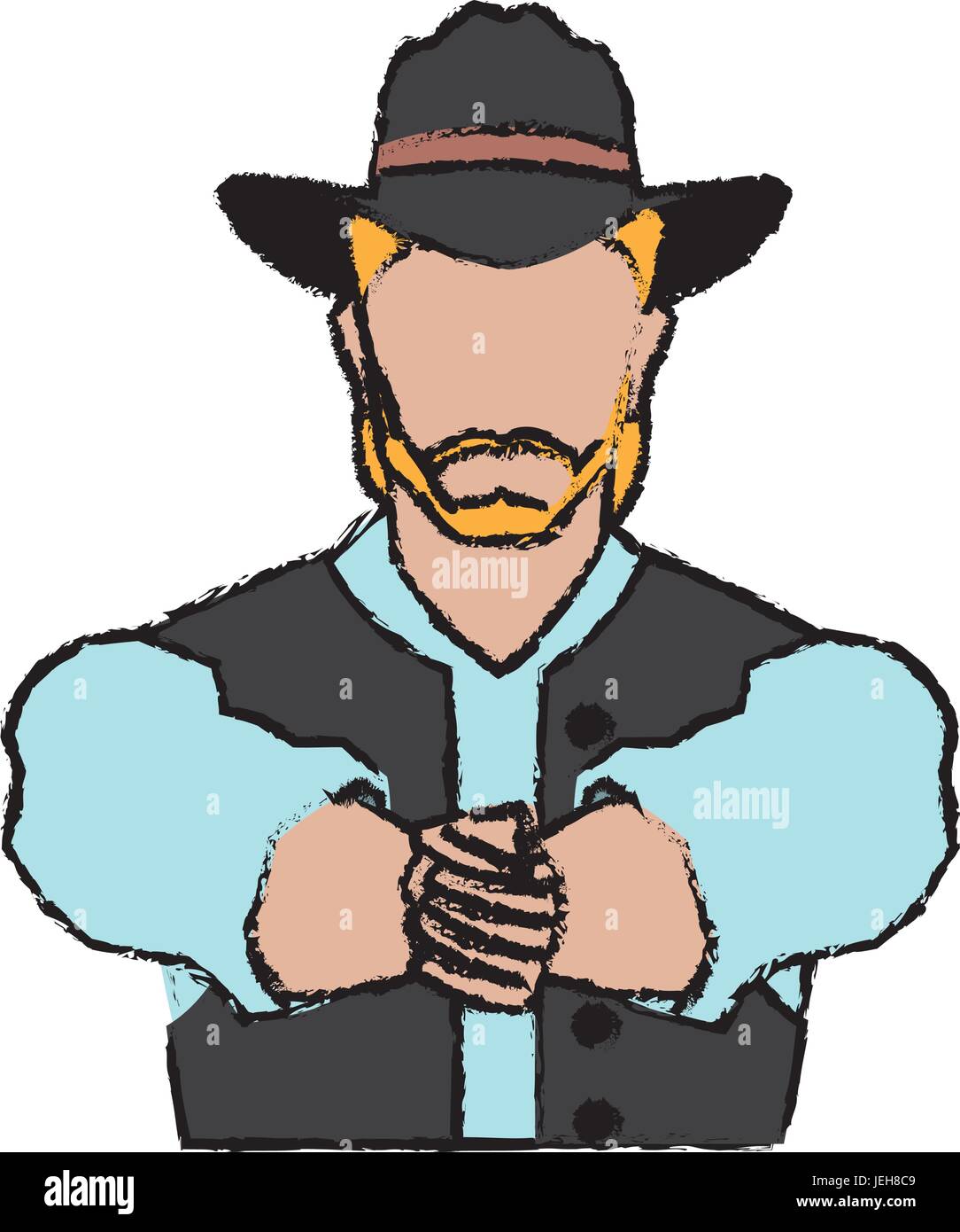 cowboy face portrait of strong man Stock Vector Image & Art - Alamy