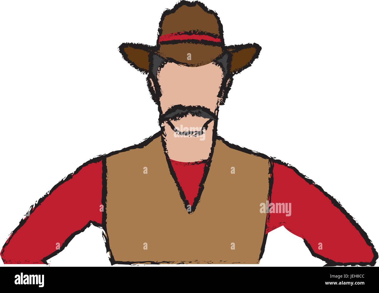 cowboy face portrait of strong man Stock Vector Image & Art - Alamy