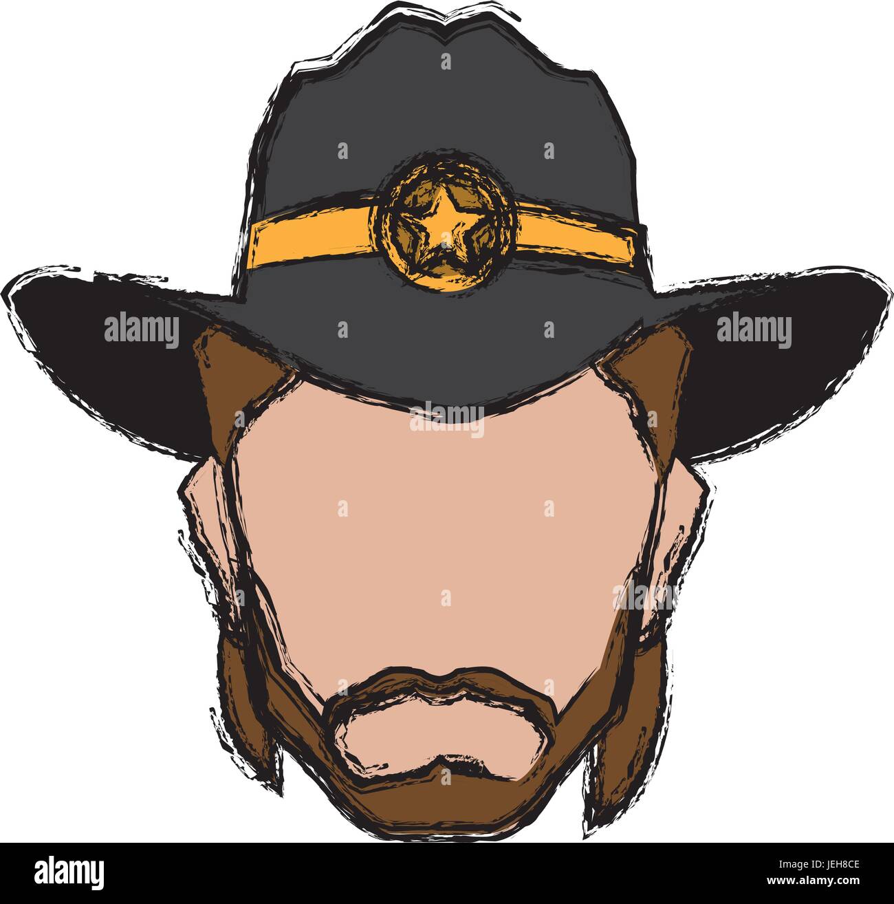 cowboy face portrait of strong man Stock Vector Image & Art - Alamy