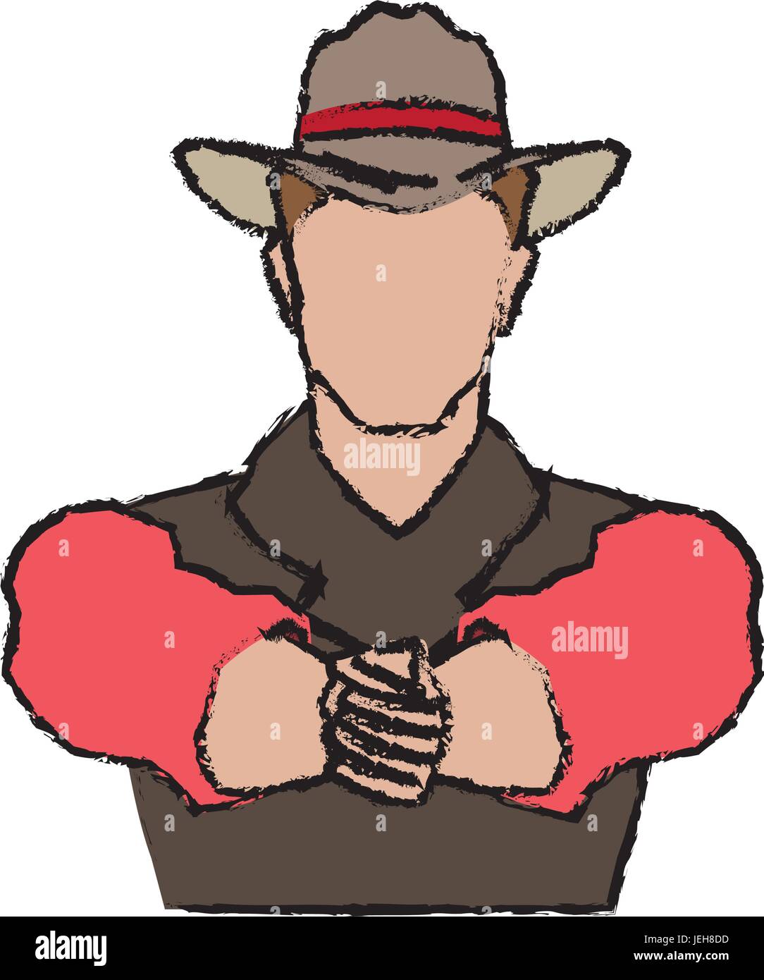 cowboy face portrait of strong man Stock Vector Image & Art - Alamy