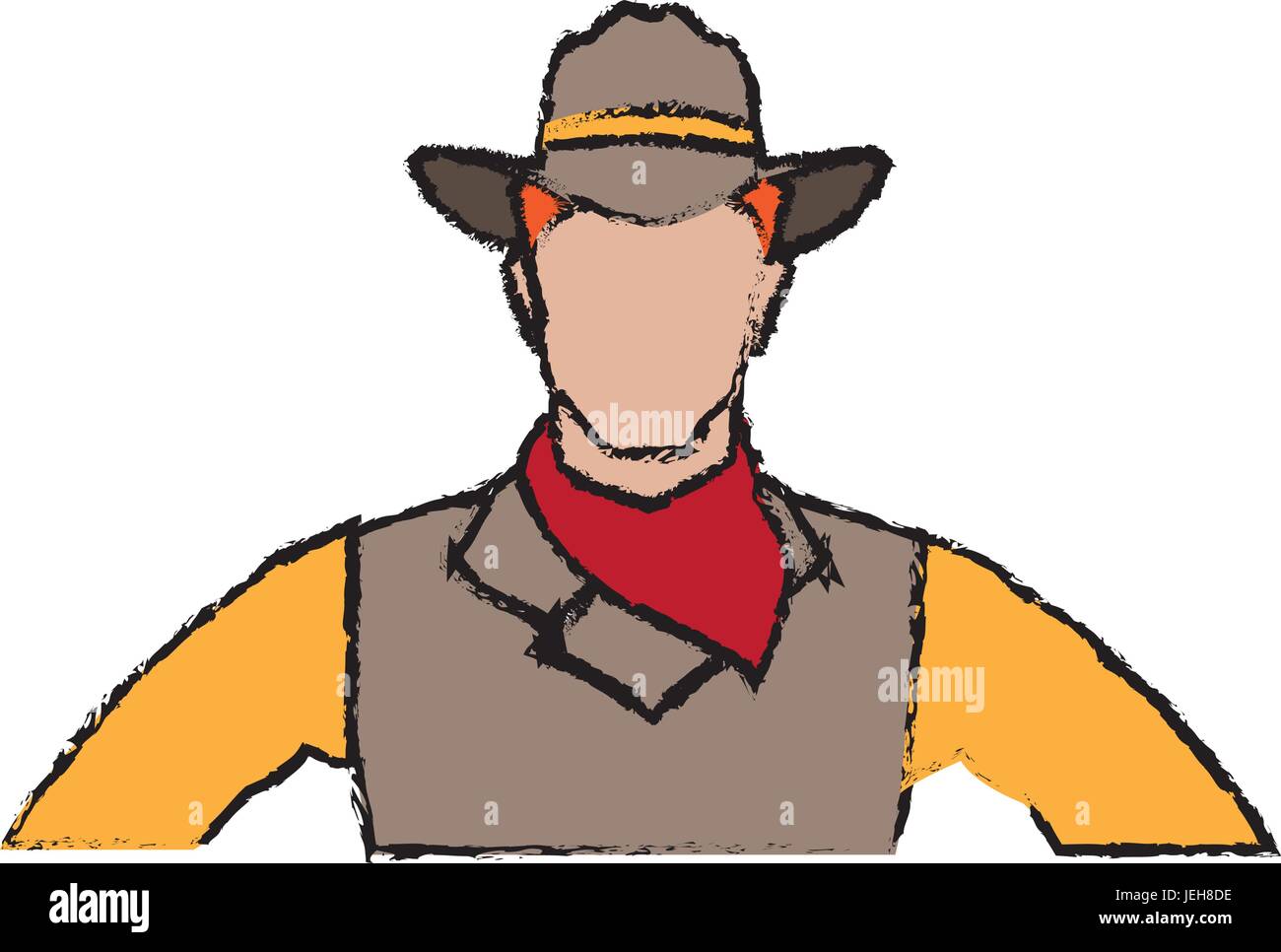 cowboy face portrait of strong man Stock Vector Image & Art - Alamy