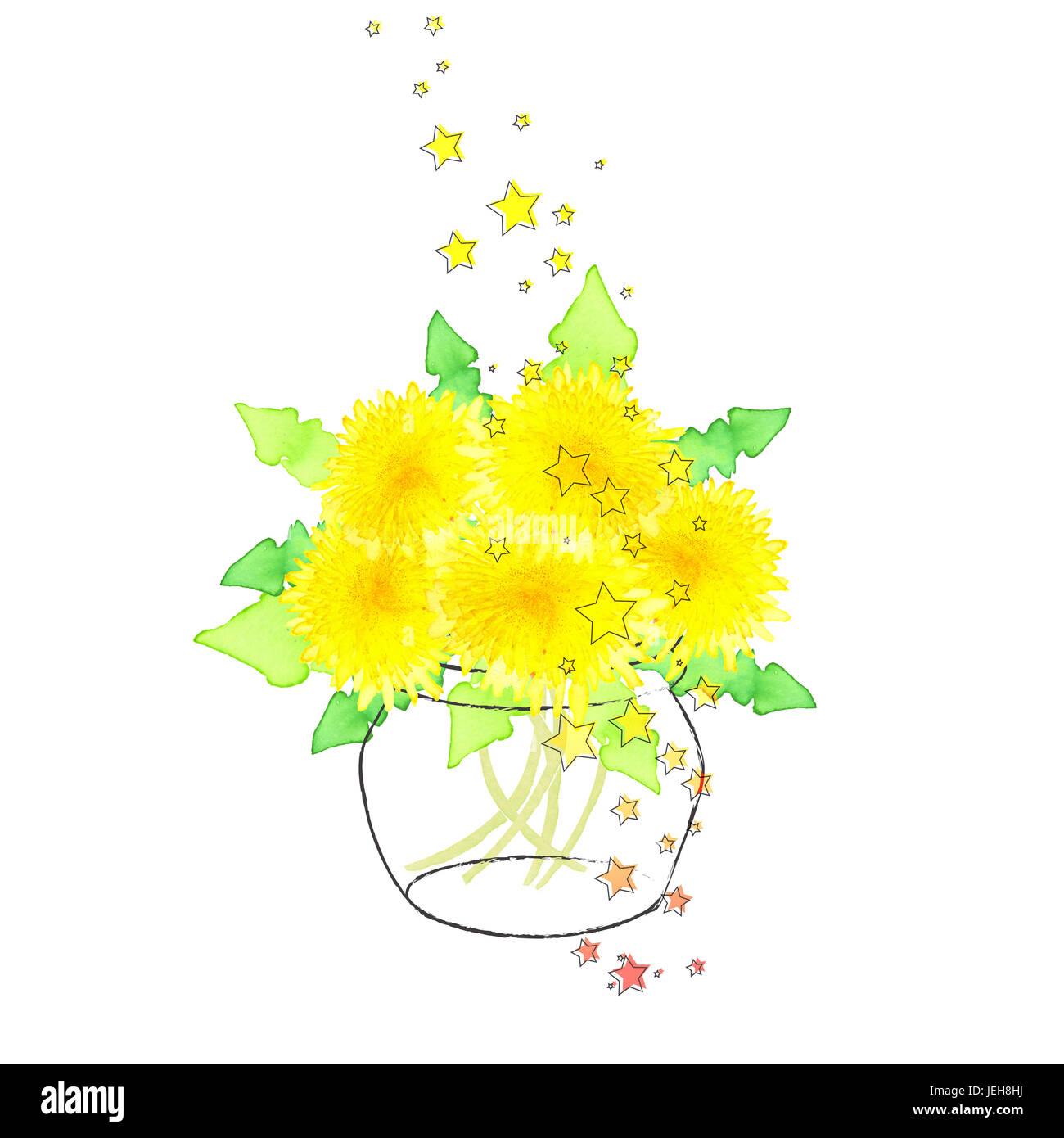 shiny stars fall on flower bouquet Stock Photo - Alamy