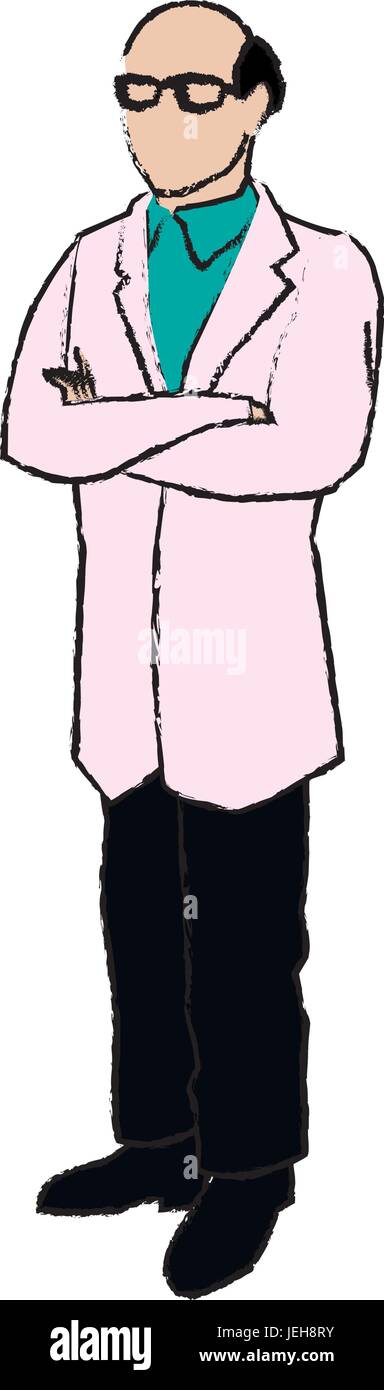 Cartoon doctor man glasses coat hi-res stock photography and images - Alamy