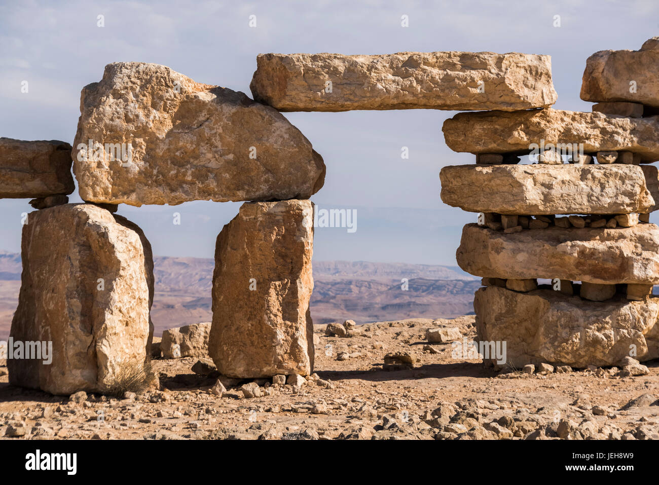 Sculpture Garden at the Northern peak of Ramon crater, Negev Desert ...