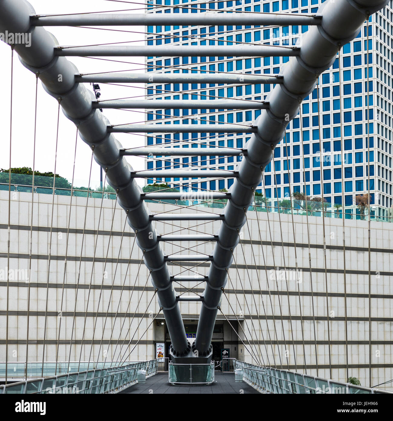 HaKirya Bridge and a view of the square tower of Azrieli Center; Tel ...