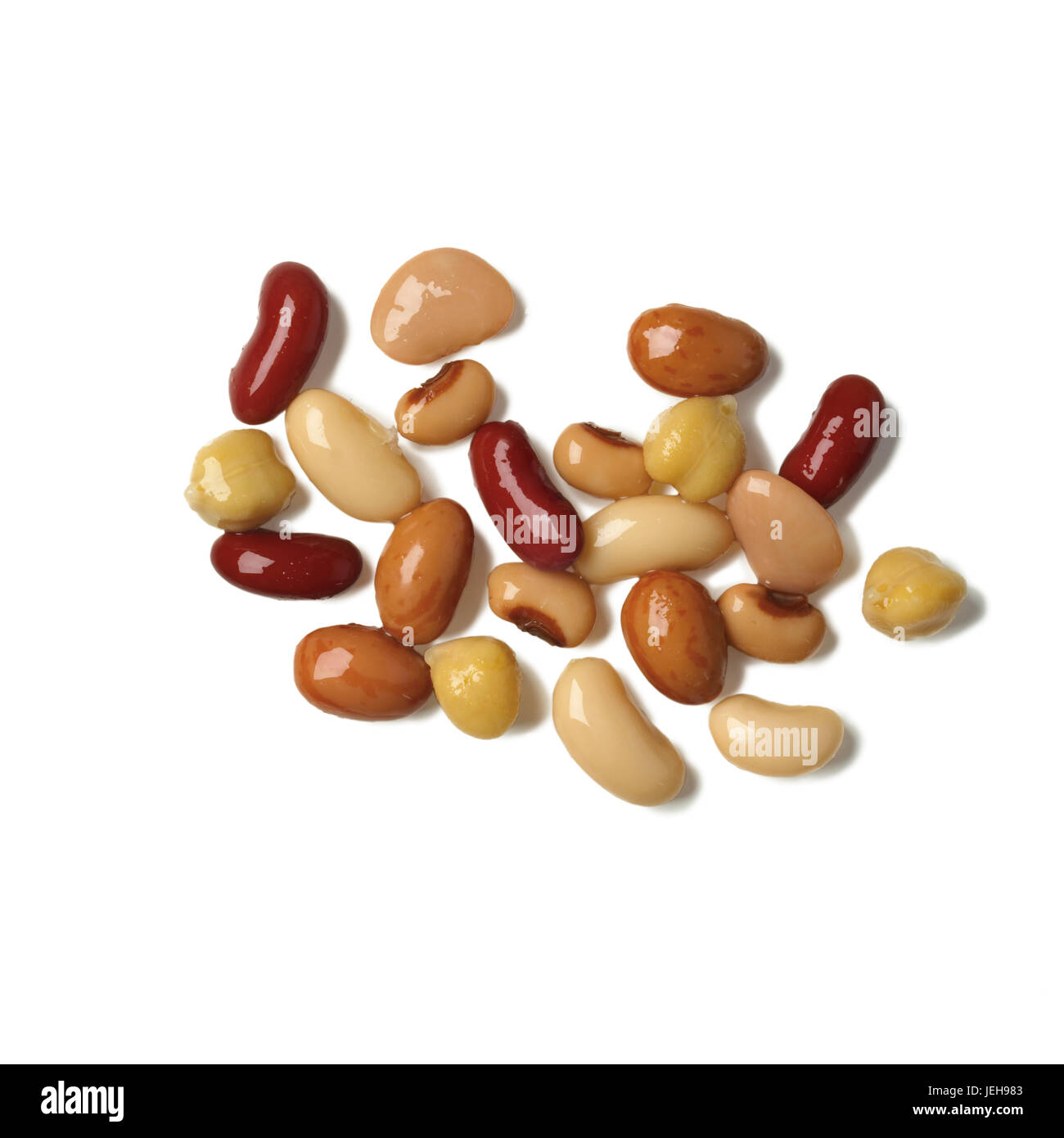 Assorted beans on a white background Stock Photo - Alamy