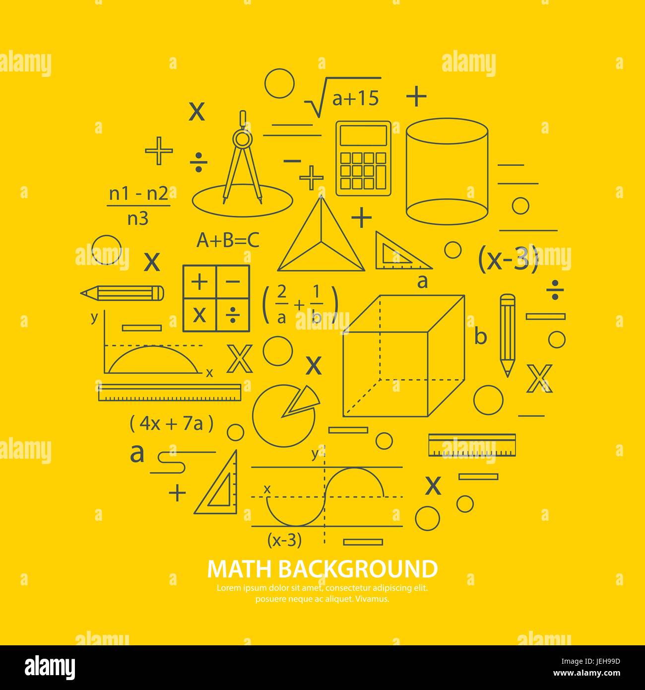 Math icon set hi-res stock photography and images - Alamy