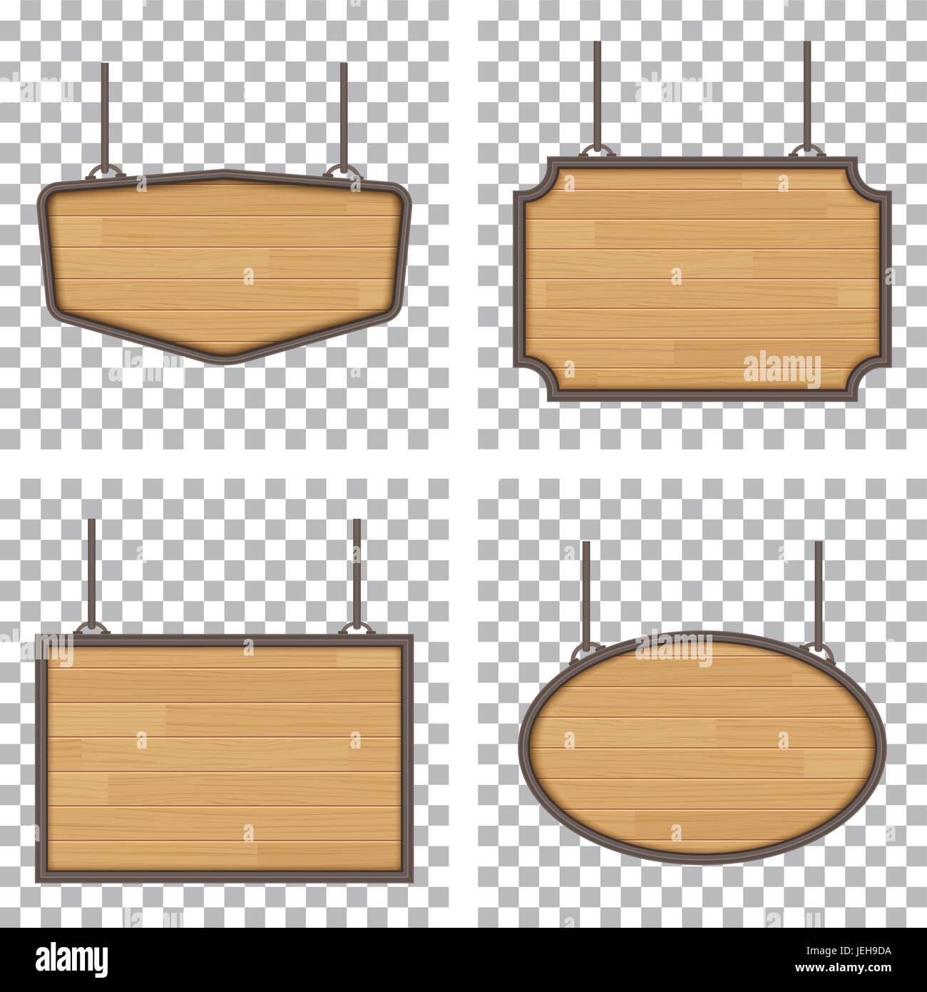 set of vector wooden sign isolated on white background Stock Vector ...