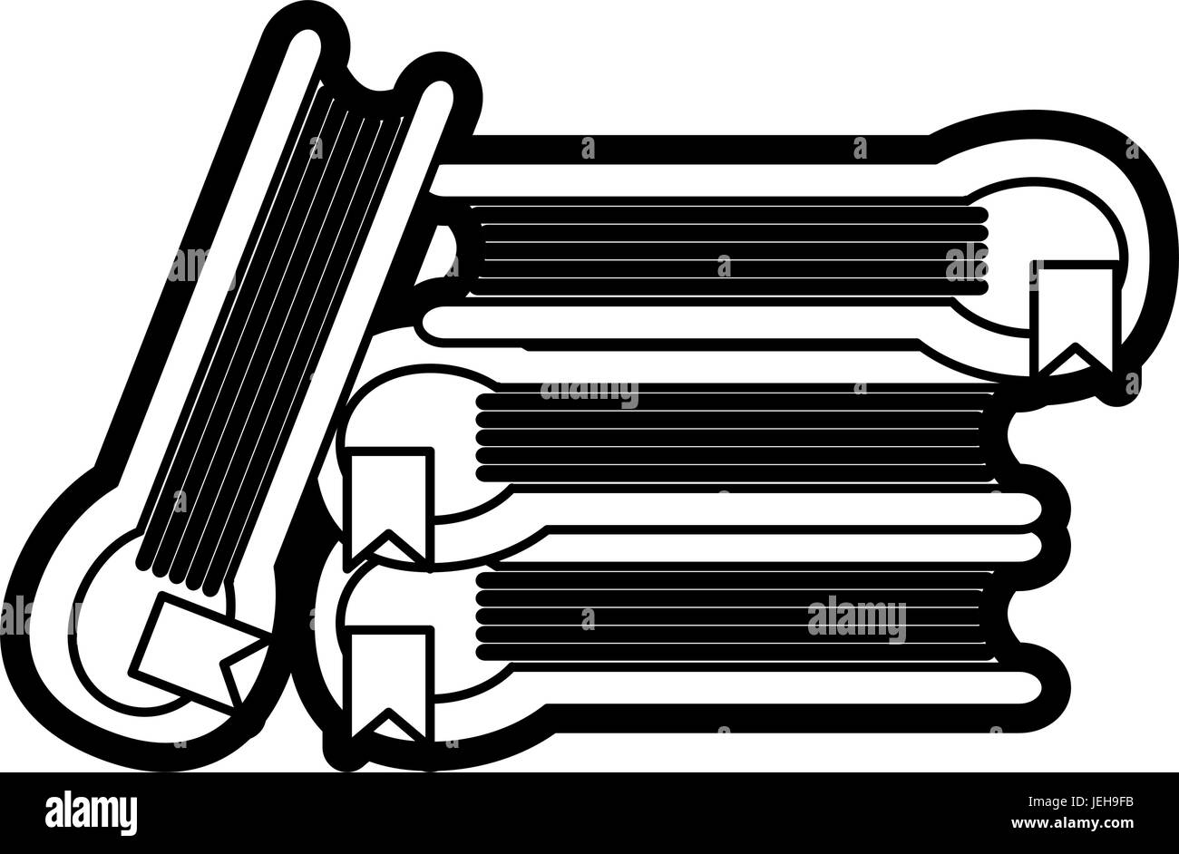 Flat vector books reading Black and White Stock Photos & Images - Alamy