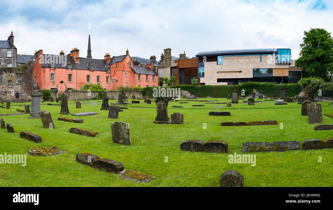 Abbot House heritage centre on left and new extension to Dunfermline ...