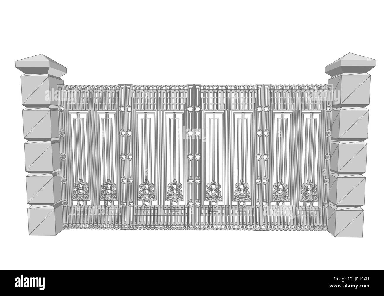 Metal safety railing on Cut Out Stock Images & Pictures - Alamy