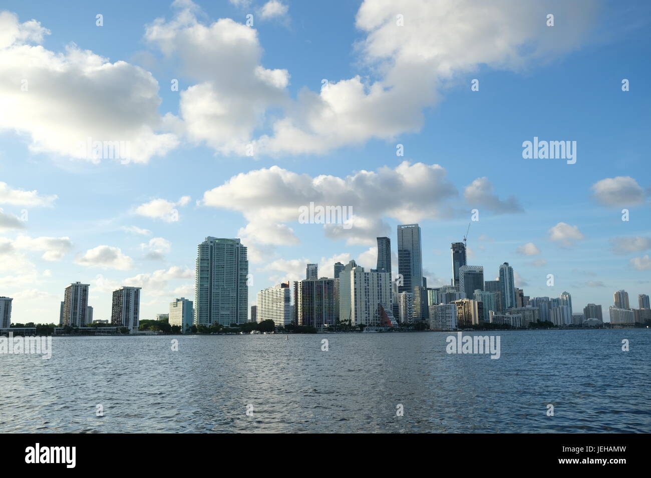 Downtown Miami Skyline During Sunset Stock Photo - Alamy