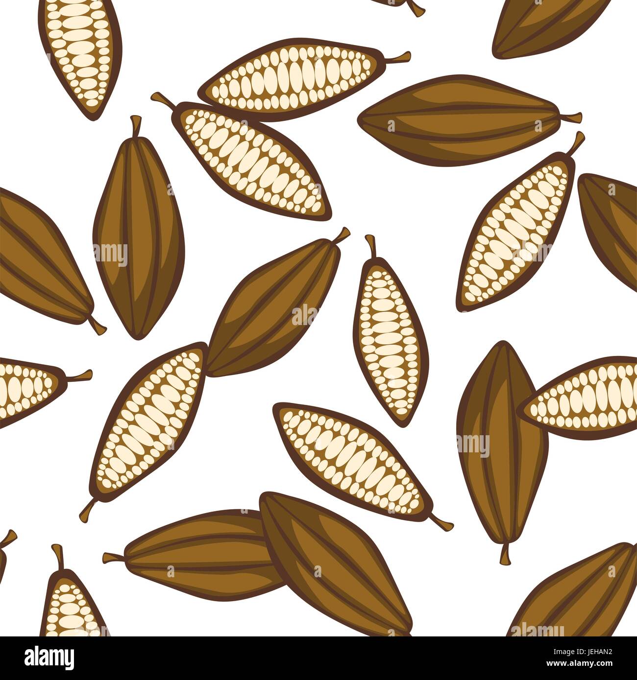 Cocoa beans seamless pattern. Chocolate background. Organic raw cocoa ...