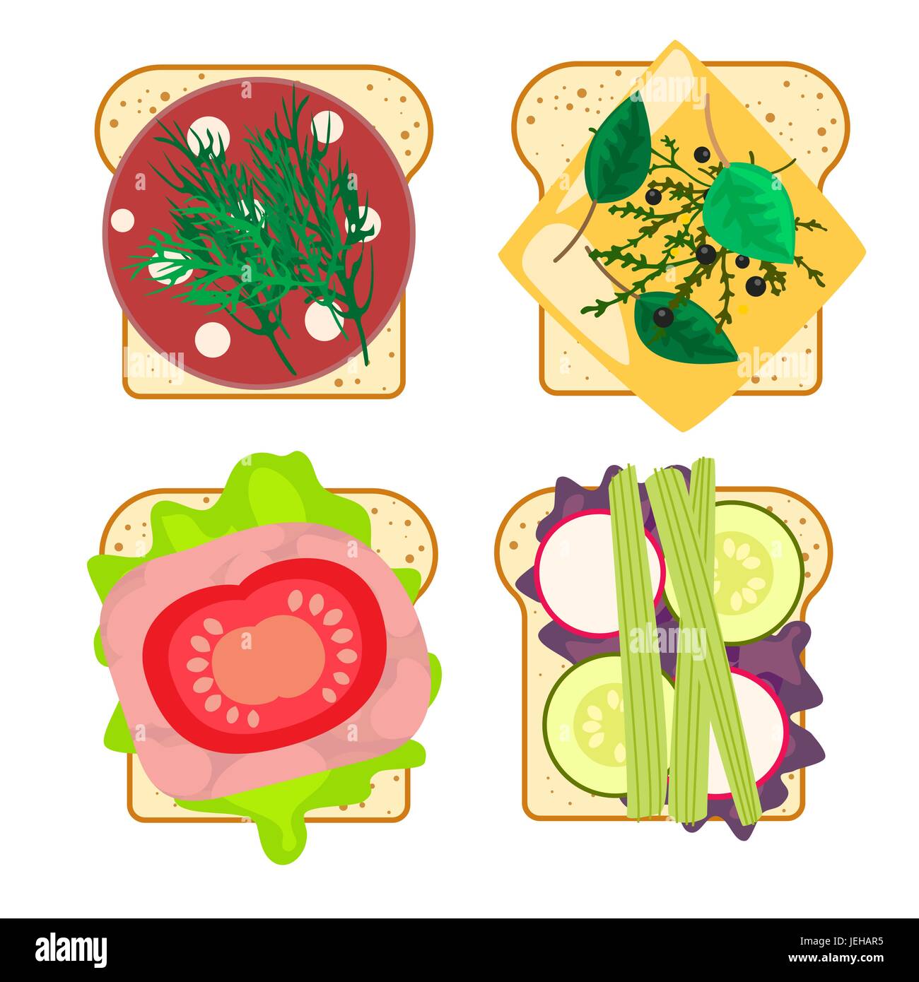 Sandwich cheese bacon top Stock Vector Images - Alamy