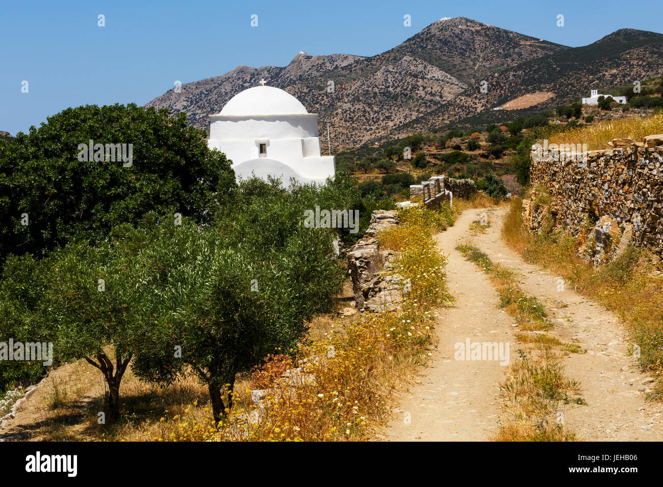 Church outside Apollonia village on Sifnos island in Greece Stock Photo ...