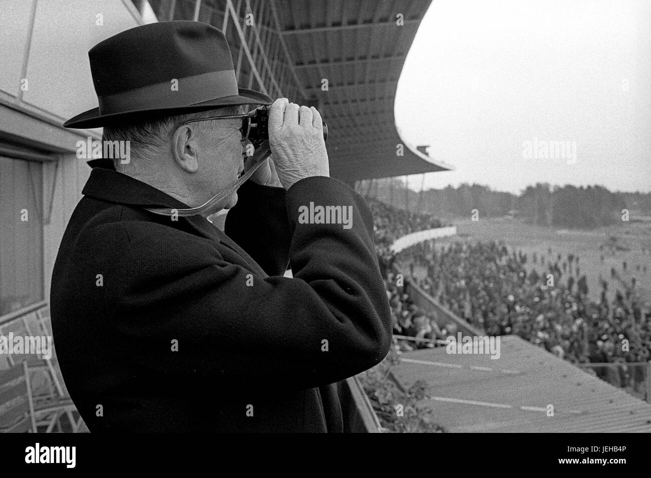 GUSTAV VI ADOLF Swedish King at Täby racetrack april 1967 Stock Photo ...