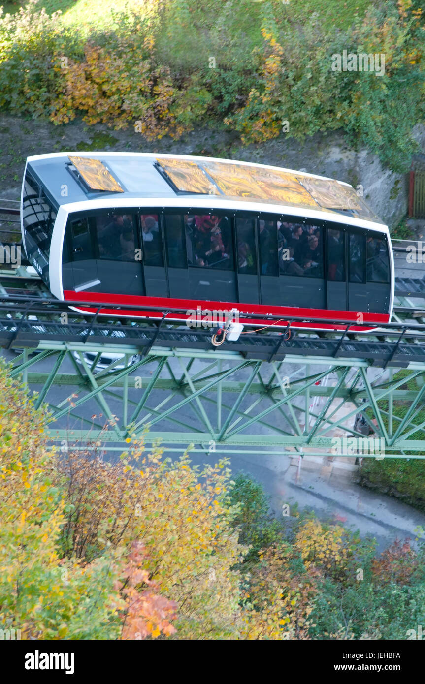Castle funicular,Hohensalzburg fortress Salzburg Stock Photo - Alamy